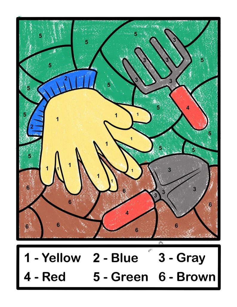 Garden Color by Number Classroom Activity Homeschool Elementary ...