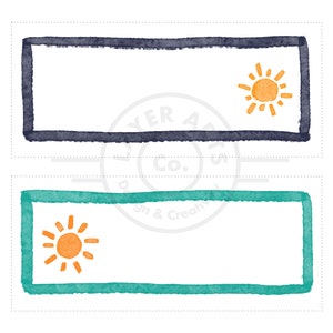 Classroom Name Tags Label Sun Themed Classroom Printable - Etsy