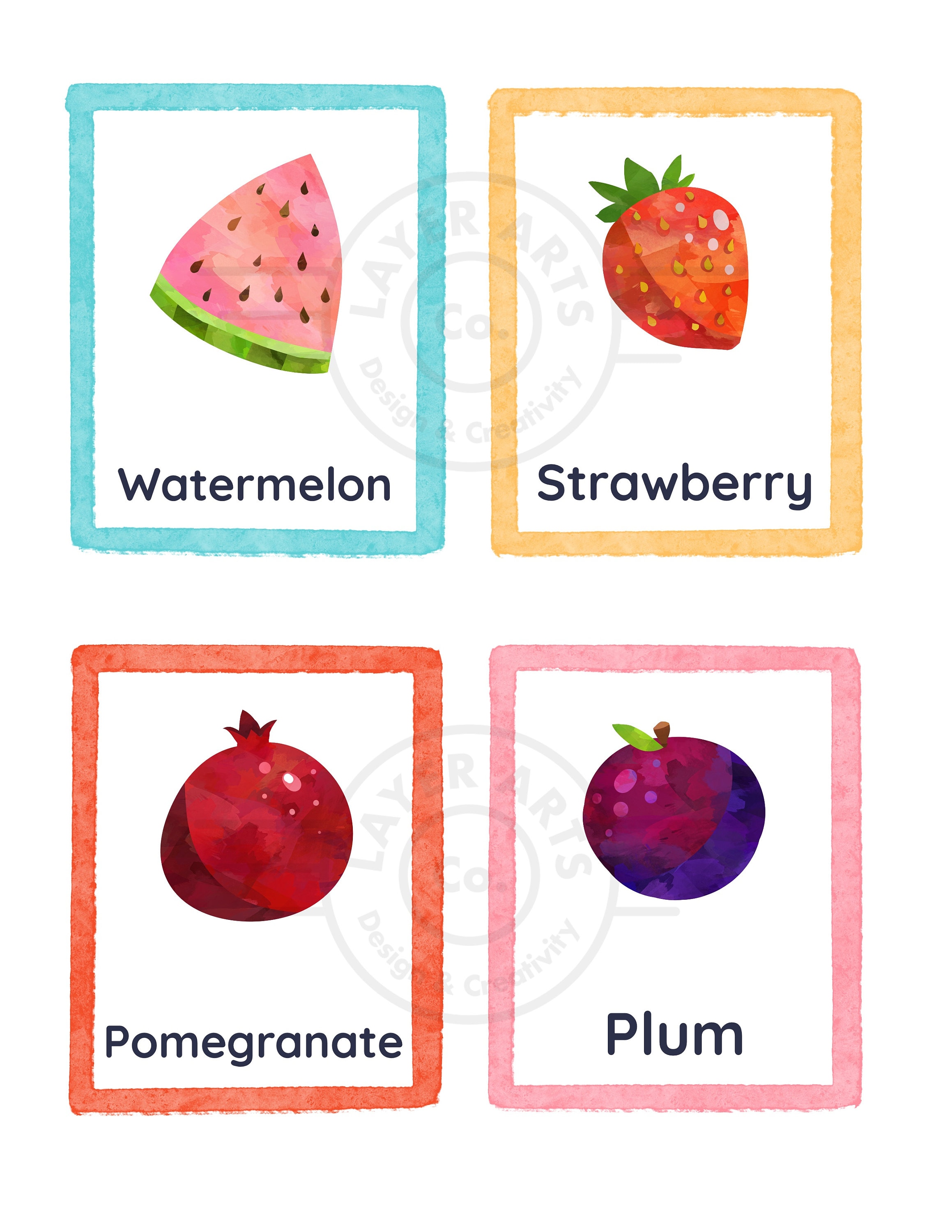 Fruit Flash Cards Kindergarten Classroom Decor Preschool Homeschool ...