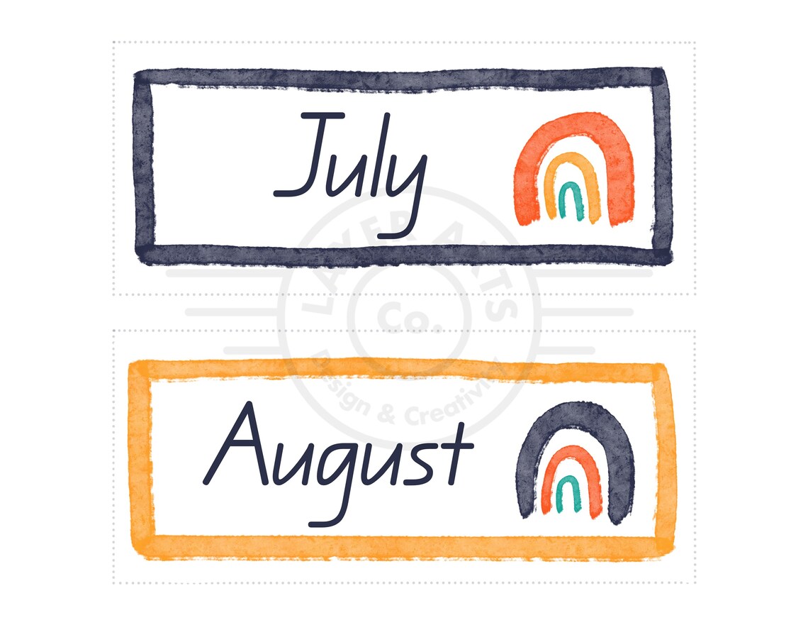 QLD Months of the Year Rainbow Themed Classroom Printable Queensland ...