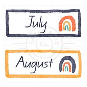 QLD Months of the Year Rainbow Themed Classroom Printable Queensland ...