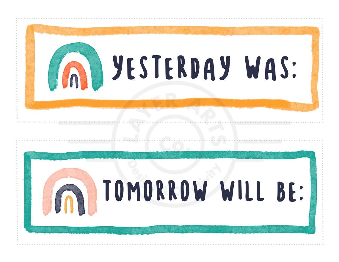 Days of the Week Rainbow Themed Classroom Printable - Etsy