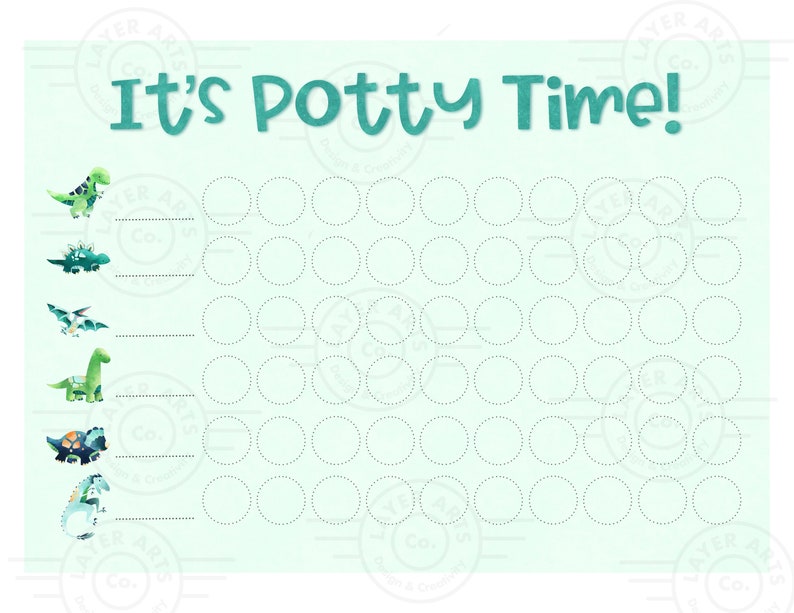 Tabla de orinal imprimible - It's Potty Time Dinosaur Theme Editable ...