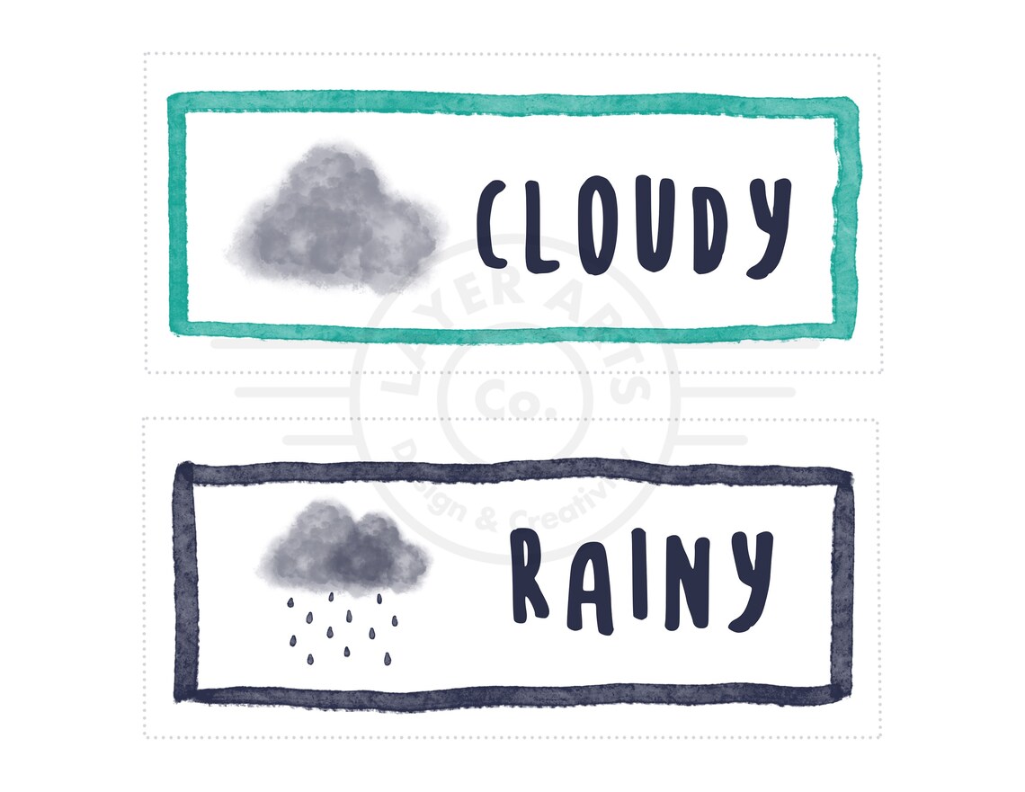 Weather Rainbow Themed Printable Classroom Printable - Etsy