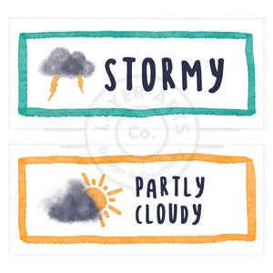 Weather Rainbow Themed Printable Classroom Printable - Etsy