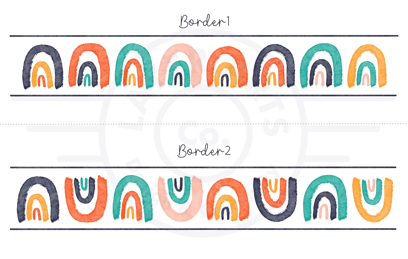 Two Rainbow Bulletin Board Whiteboard Border Borders Boho - Etsy