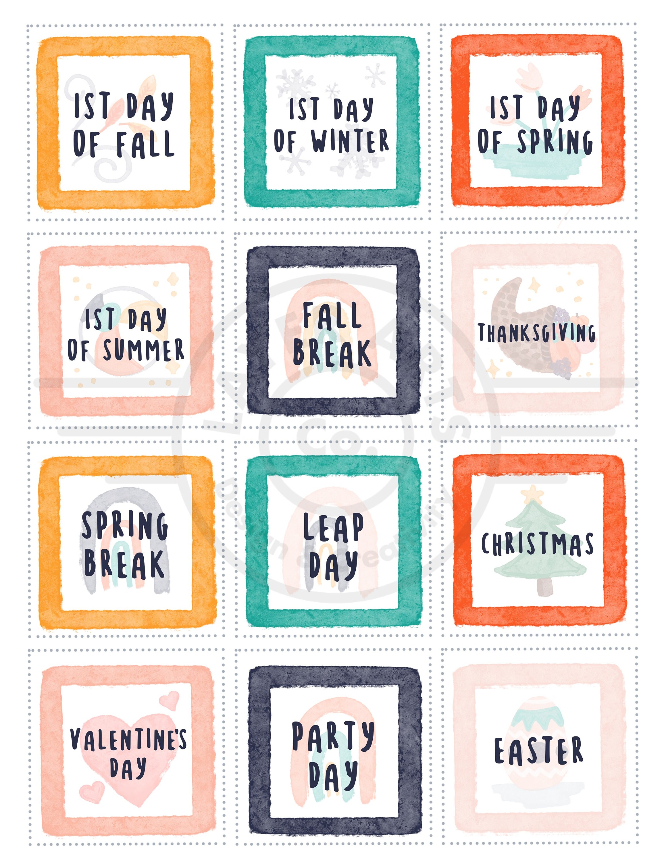 BUNDLE Pocket Calendar Days of the Week & Numbers - Etsy