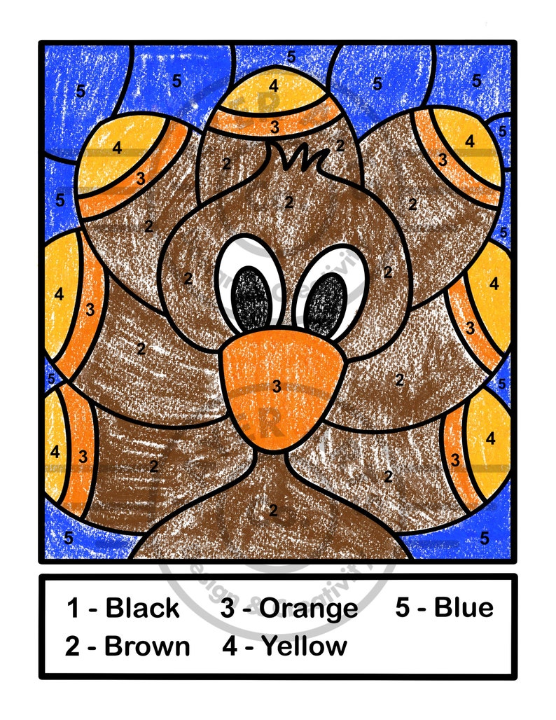 Thanksgiving Turkey Color by Number Activity Sheet Preschool ...