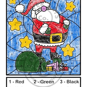 Christmas Santa Claus Color by Number Activity Sheet Preschool ...