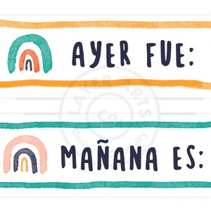 Spanish Days of the Week Rainbow Themed Classroom Printable - Los Días ...