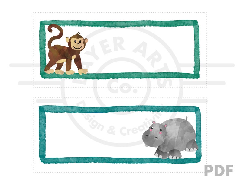Editable Safari Animal Cubby Name Tags Label Themed Classroom ...