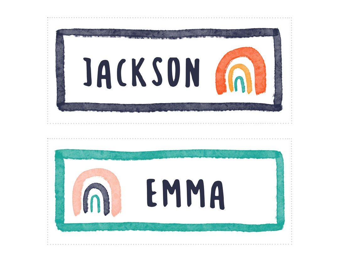 Classroom Cubby Name Tags Label Editable Rainbow Themed Printable ...