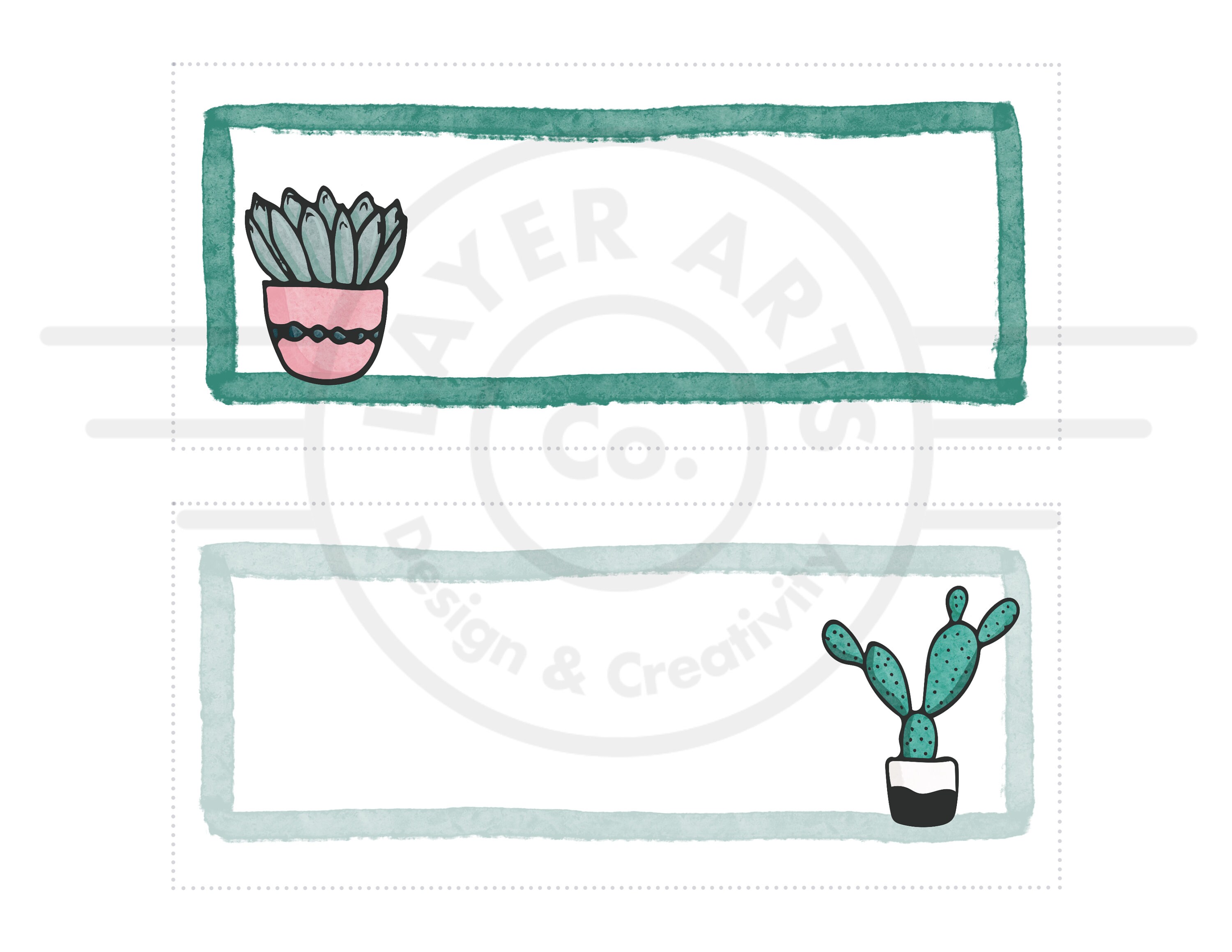 Succulent and Cactus Cubby Name Tags Label Editable Plant Themed ...