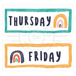 Days of the Week Rainbow Themed Classroom Printable - Etsy