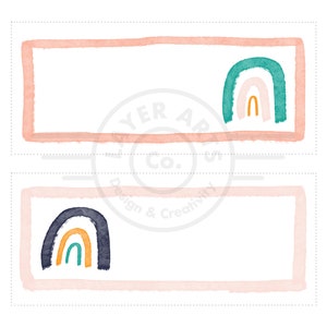 Classroom Cubby Name Tags Label Editable Rainbow Themed Printable ...