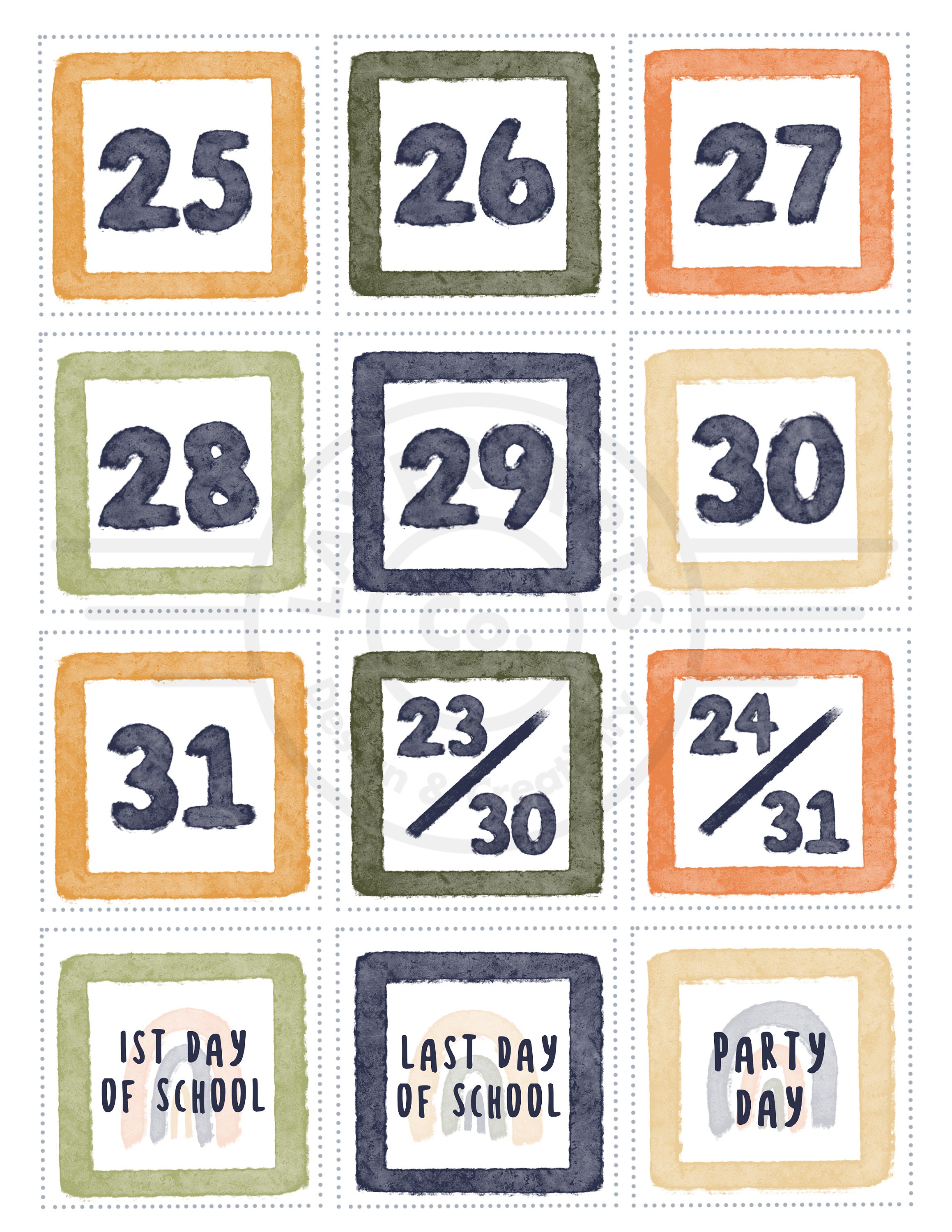 BUNDLE - Calendar Months and Numbers Neutral Themed Classroom Printable ...