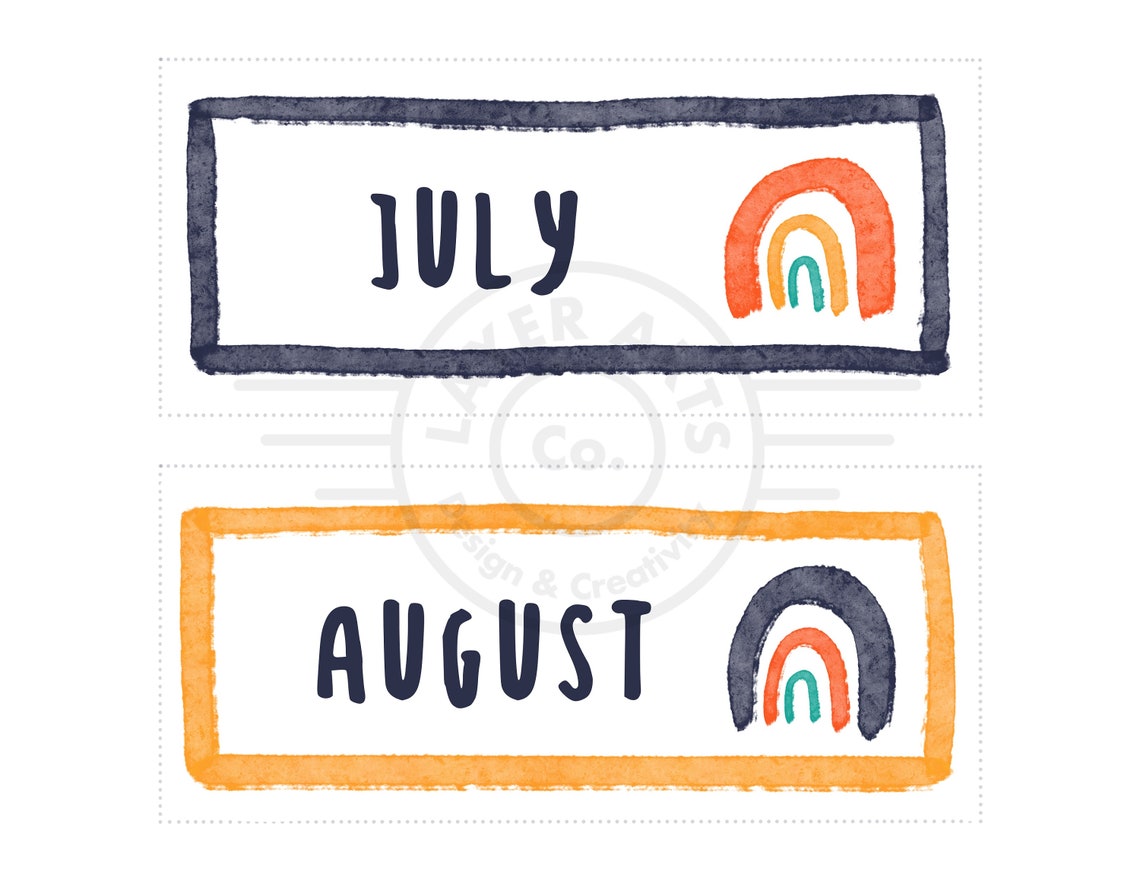 Months of the Year Rainbow Themed Classroom Printable - Etsy