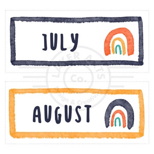 Months of the Year Rainbow Themed Classroom Printable - Etsy