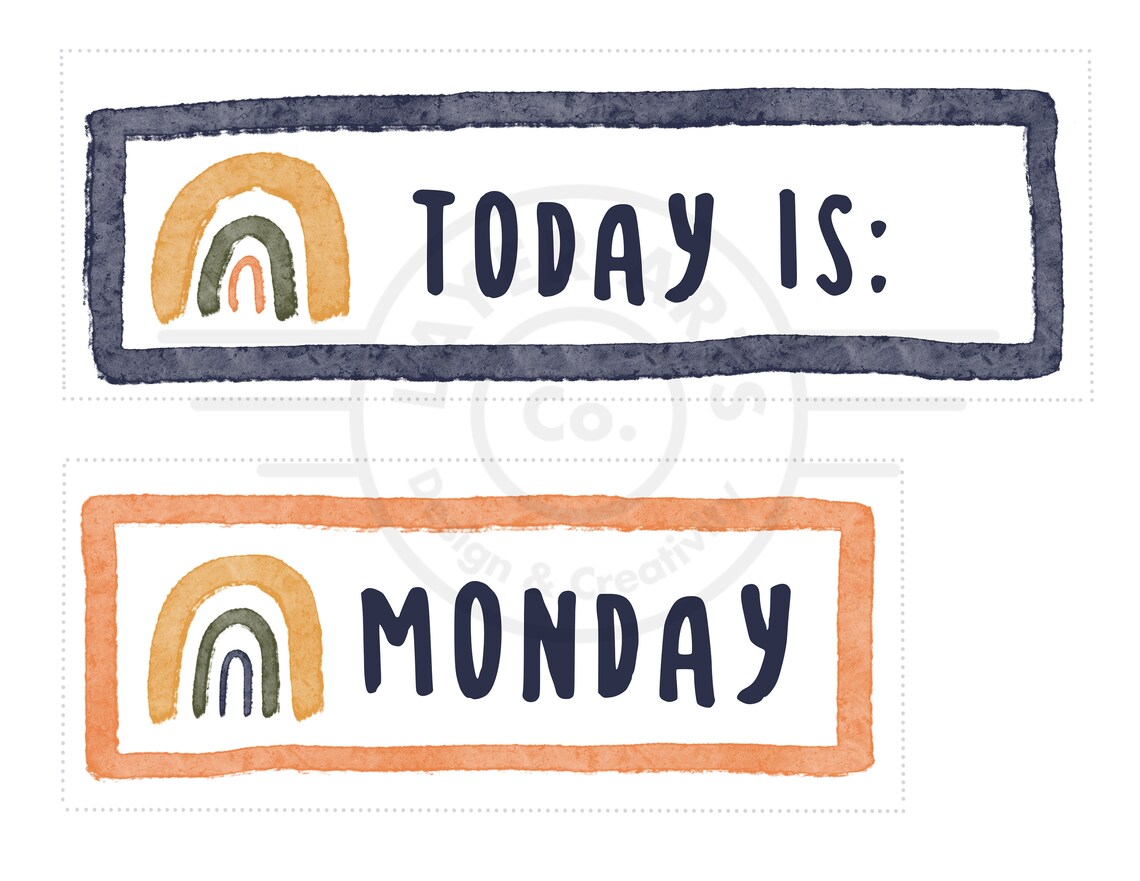 Days of the Week Neutral Themed Classroom Printable | Etsy