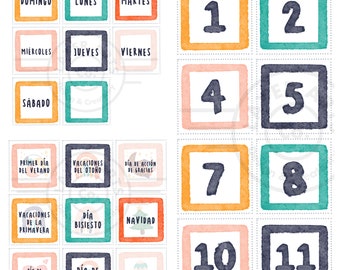 BUNDLE Pocket Calendar Days of the Week & Numbers - Etsy