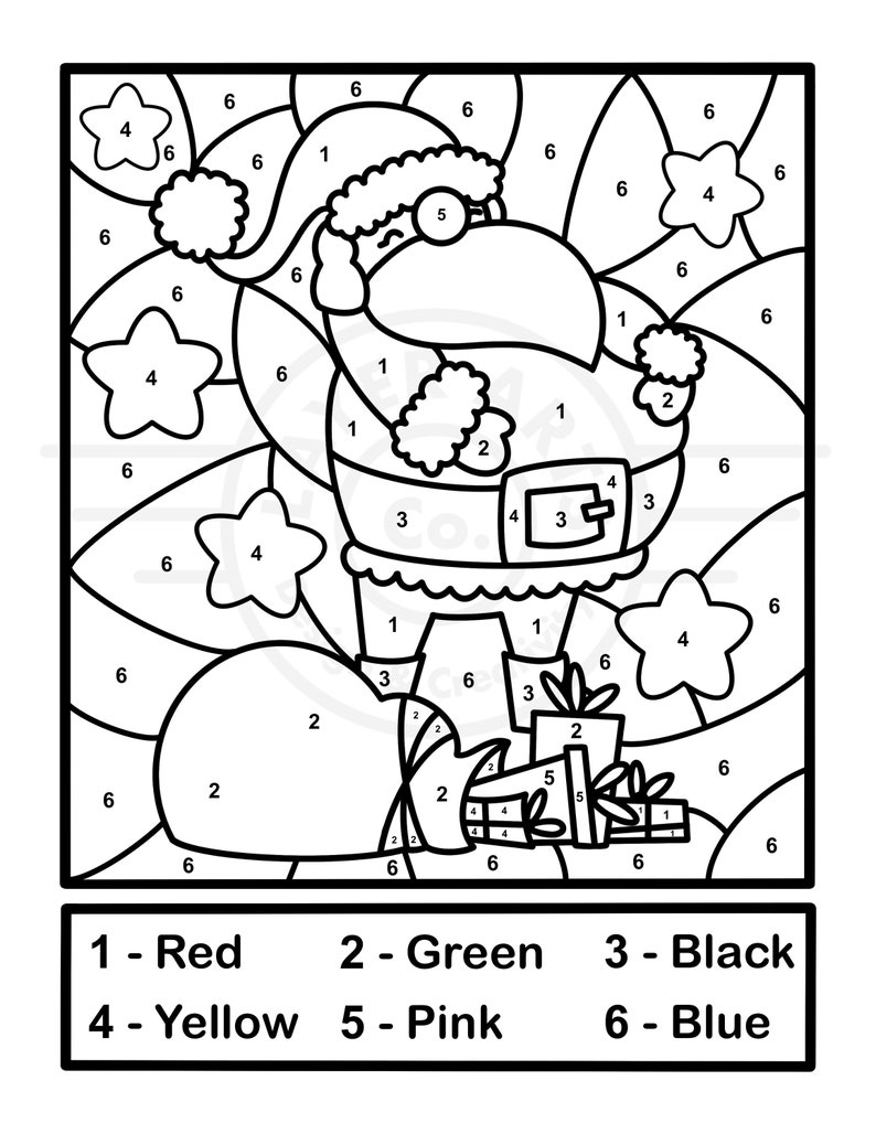 3 Christmas Color by Number Pages - Christmas Activity Pages - Elf ...