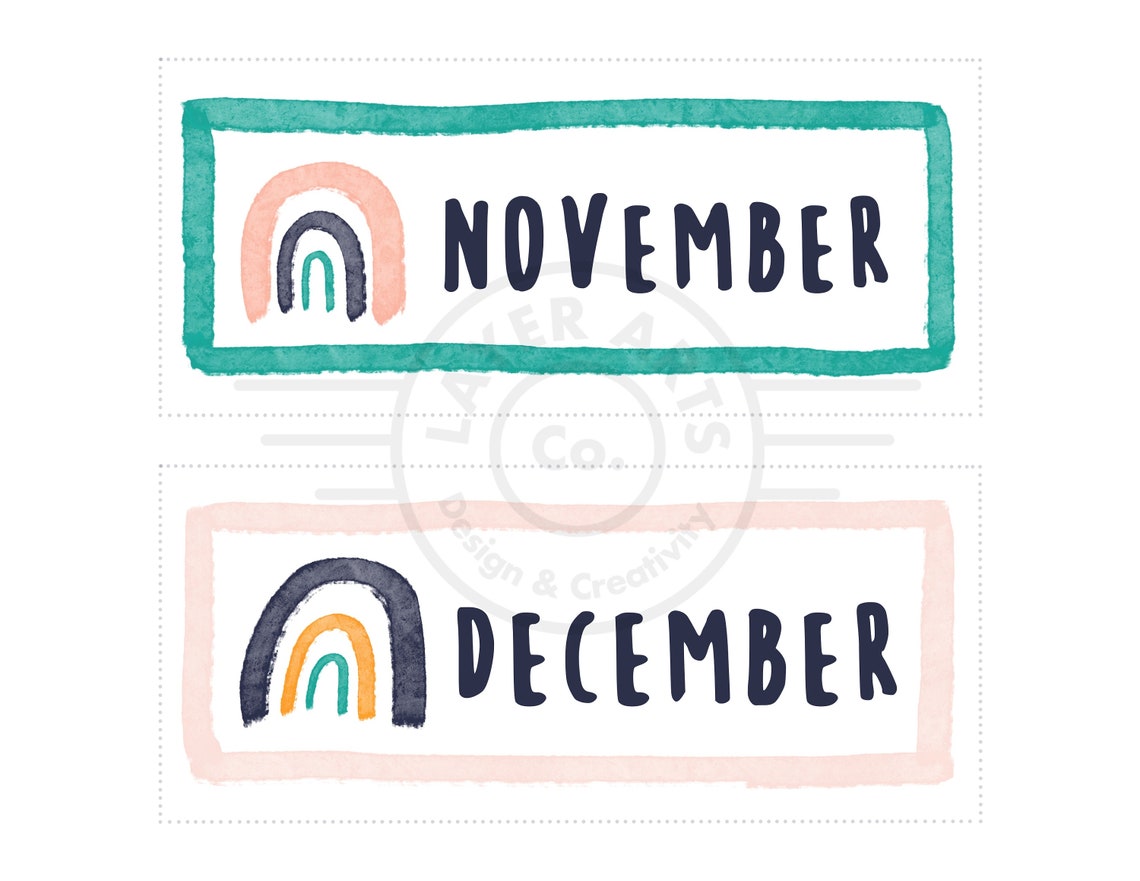 Months of the Year Rainbow Themed Classroom Printable - Etsy
