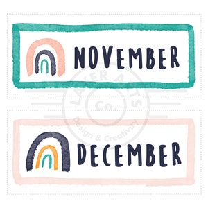 Months of the Year Rainbow Themed Classroom Printable - Etsy