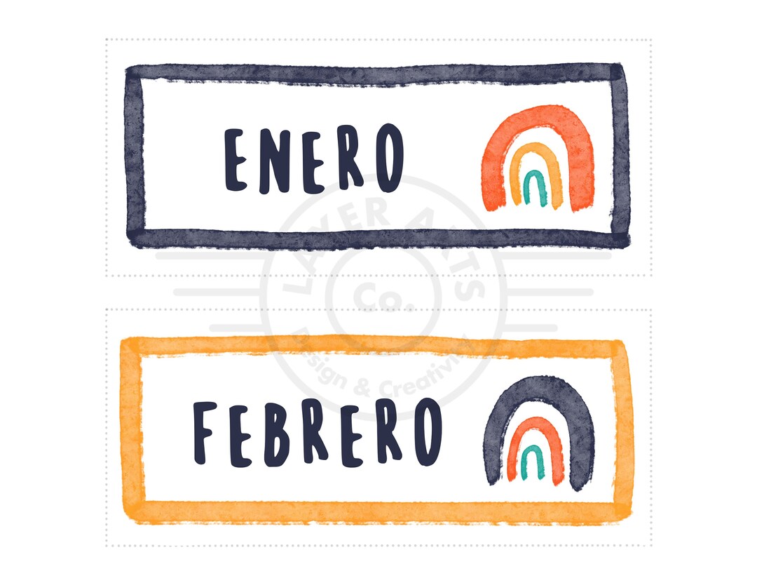 Spanish Months of the Year Rainbow Themed Classroom Printable - Los ...