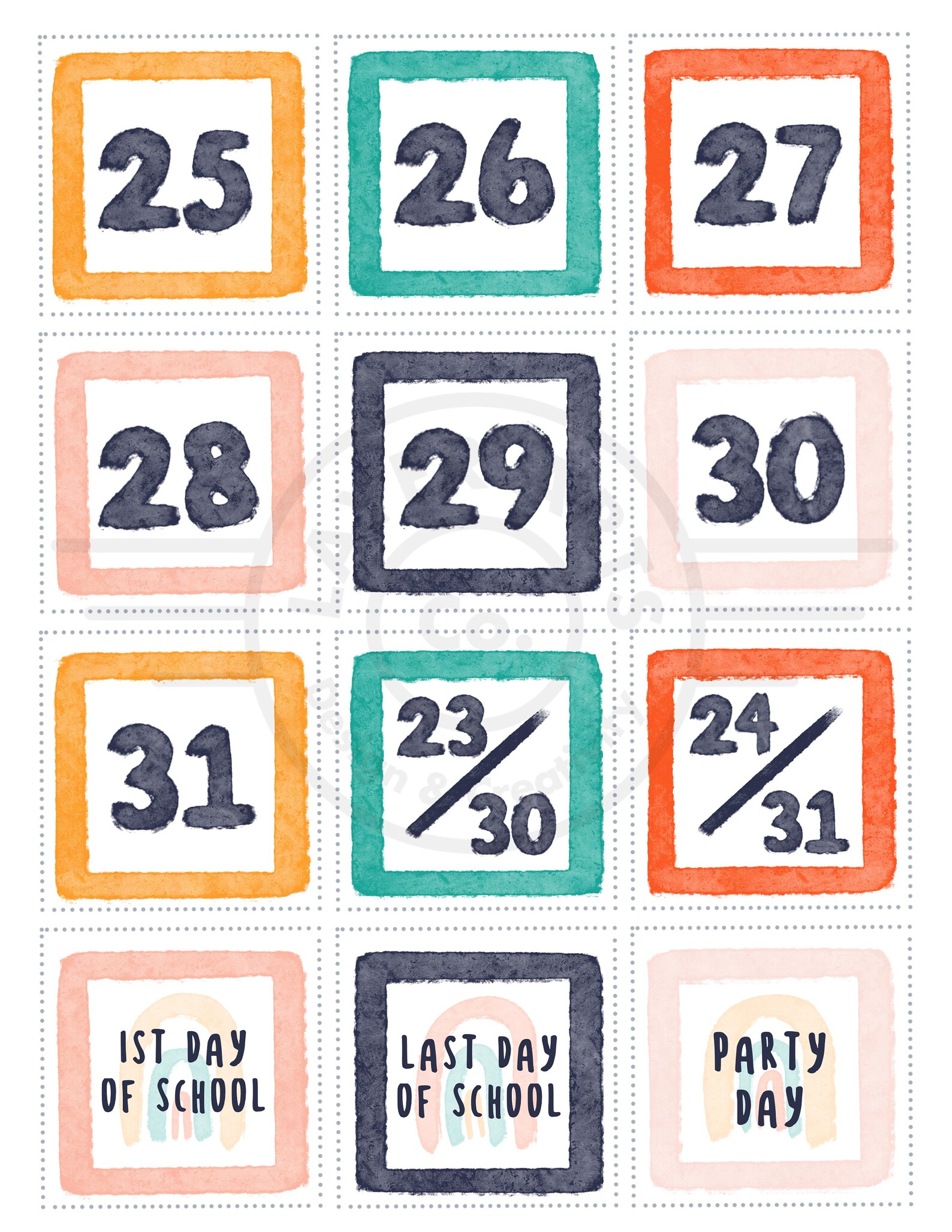 BUNDLE Calendar Months and Numbers Rainbow Themed Classroom | Etsy