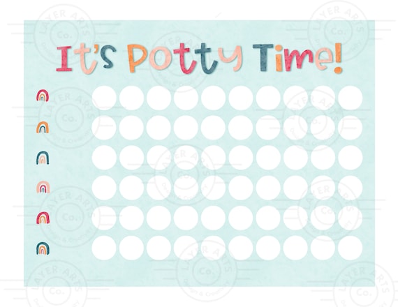 Potty Chart Printable Its Potty Time Rainbow Themed - Etsy