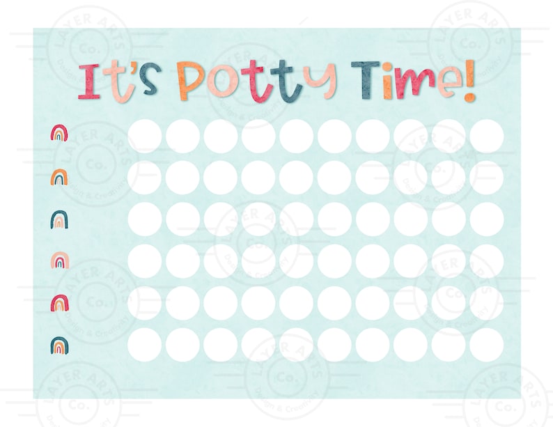 Potty Chart Printable - It’s Potty Time Rainbow Themed Editable ...
