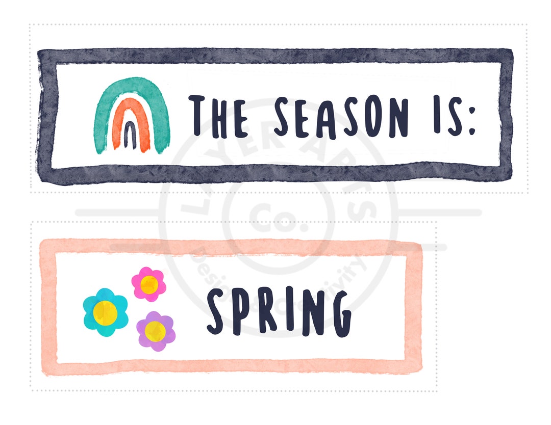 The Seasons Rainbow Themed Classroom Printable - Etsy