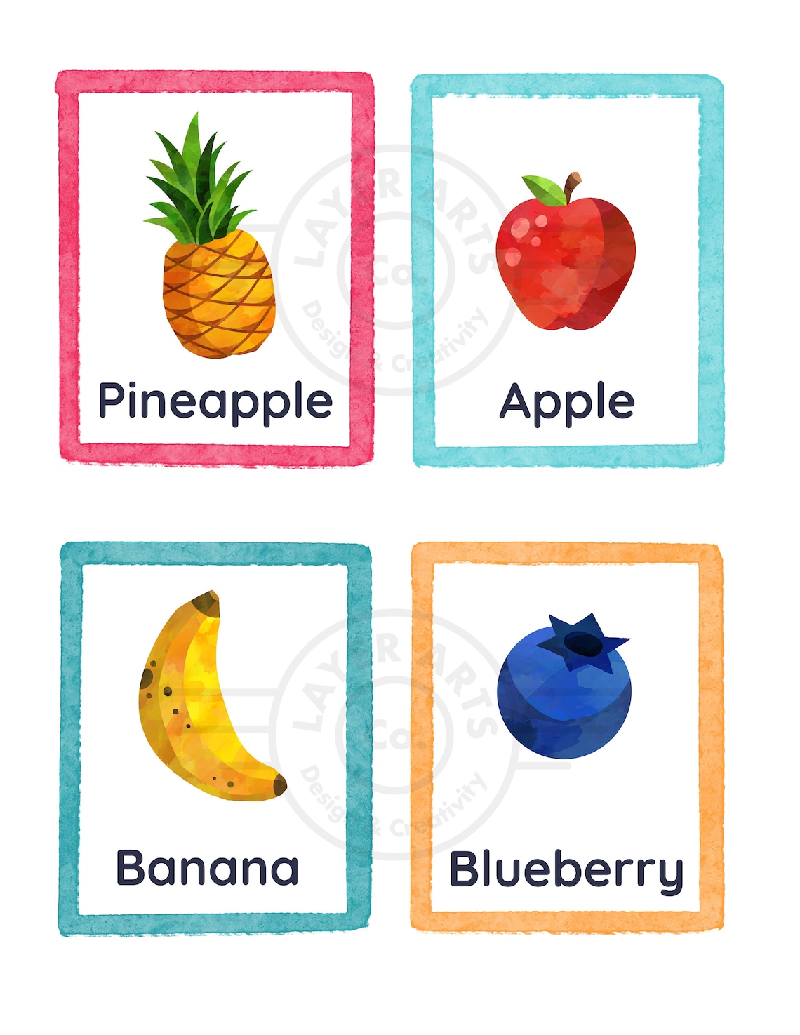 Fruit Flash Cards Kindergarten Classroom Decor Preschool Homeschool ...