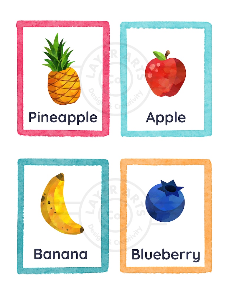 Fruit Flash Cards Kindergarten Classroom Decor Preschool Homeschool ...