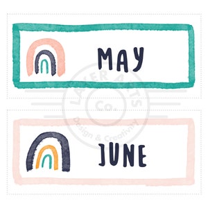 Months of the Year Rainbow Themed Classroom Printable - Etsy