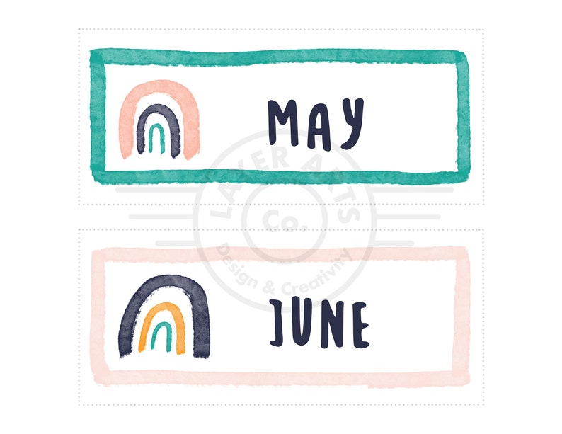 Months of the Year Rainbow Themed Classroom Printable - Etsy