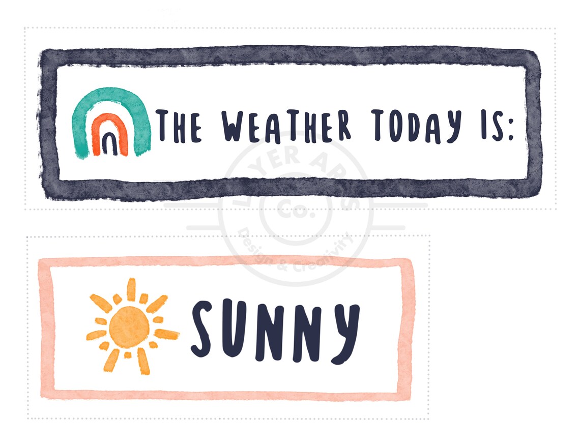 Weather Rainbow Themed Printable Classroom Printable - Etsy