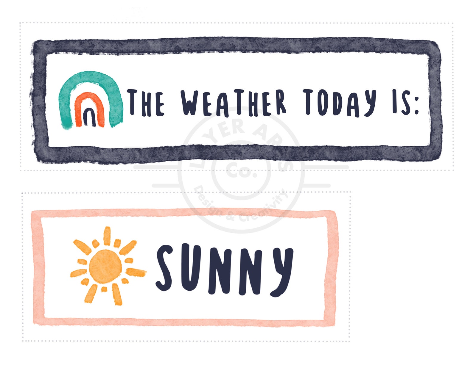 Weather Rainbow Themed Printable Classroom Printable - Etsy