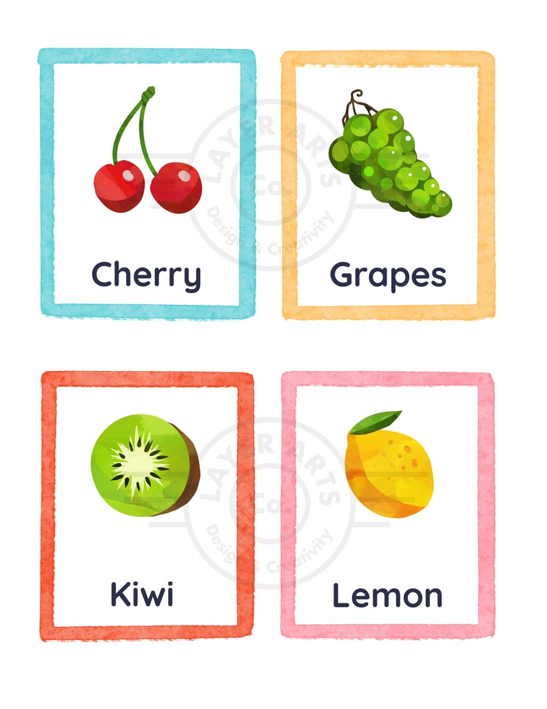 Fruit Flash Cards Kindergarten Classroom Decor Preschool Homeschool ...