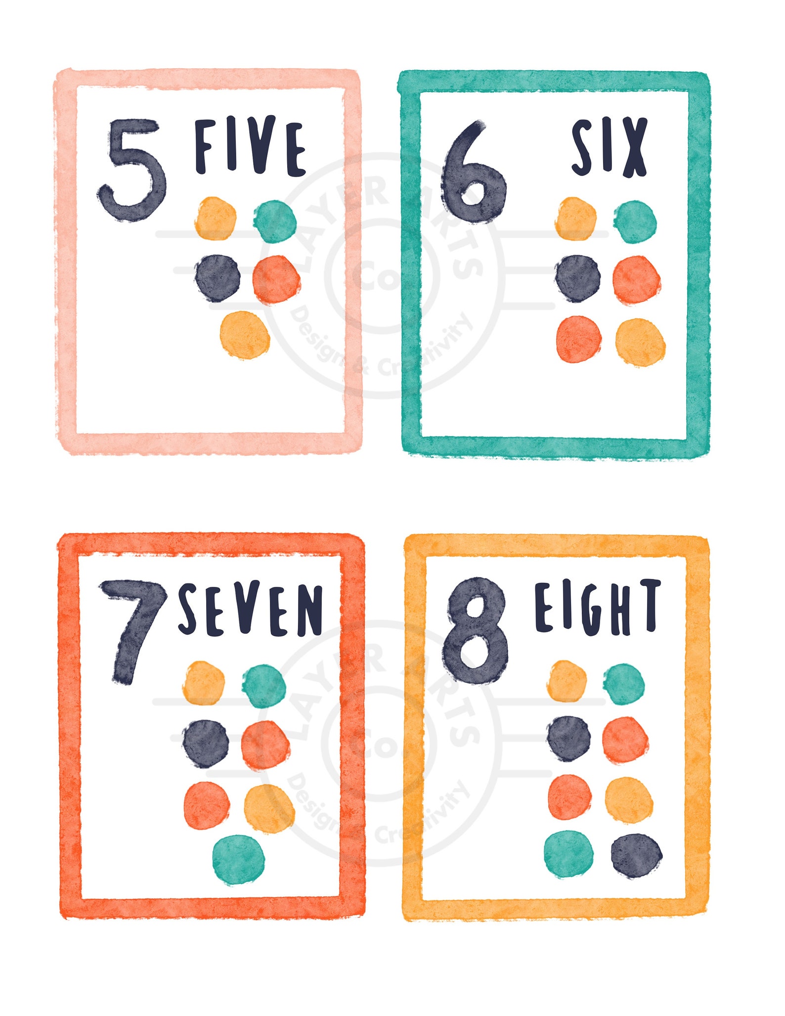 Number Flashcards Rainbow Themed Classroom Printable | Etsy