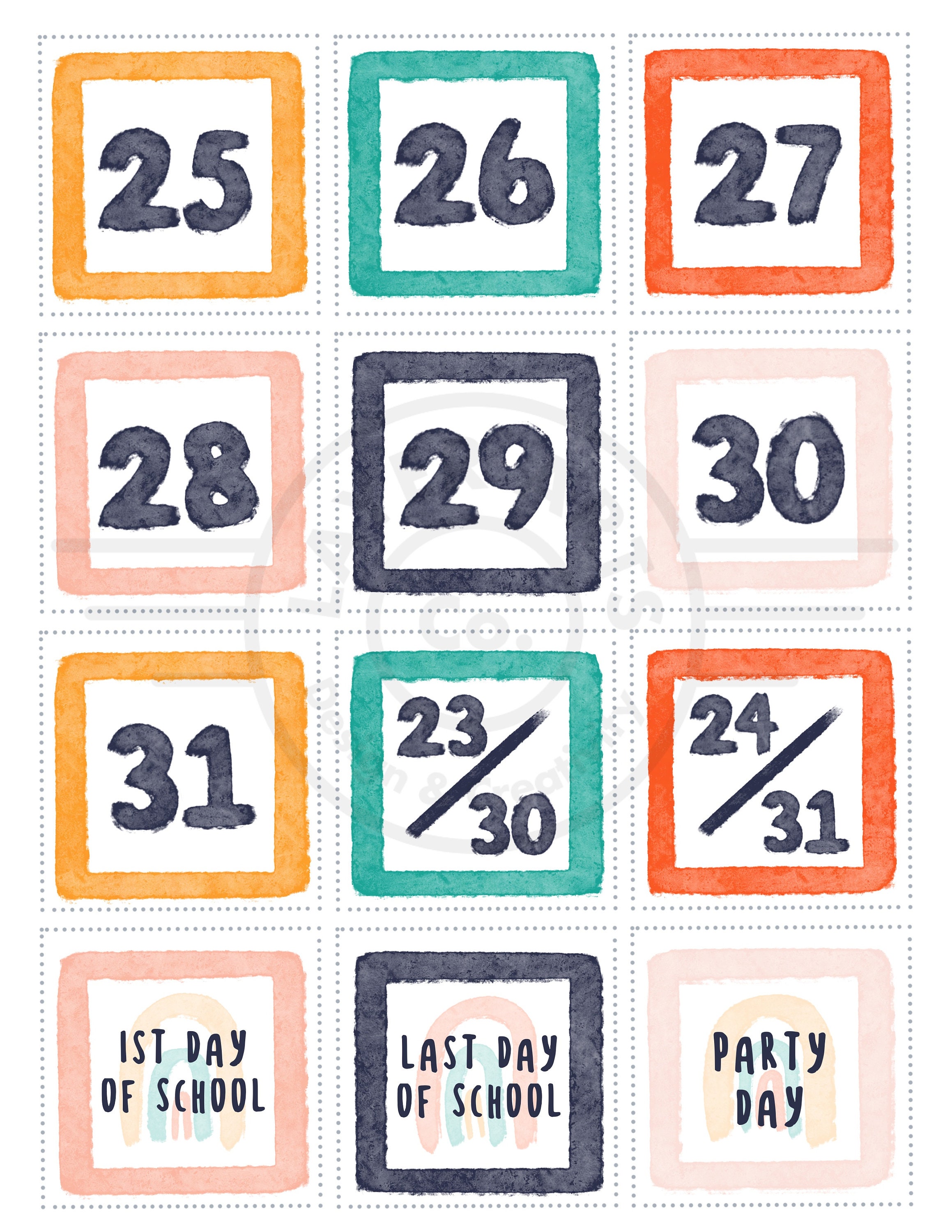 BUNDLE - Pocket Calendar Days of the Week & Numbers - Etsy
