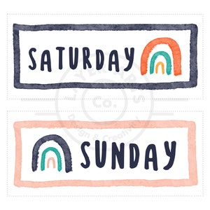 Days of the Week Rainbow Themed Classroom Printable - Etsy