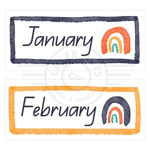 QLD Months of the Year Rainbow Themed Classroom Printable Queensland ...