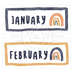 BUNDLE - Calendar Months and Numbers Neutral Themed Classroom Printable ...