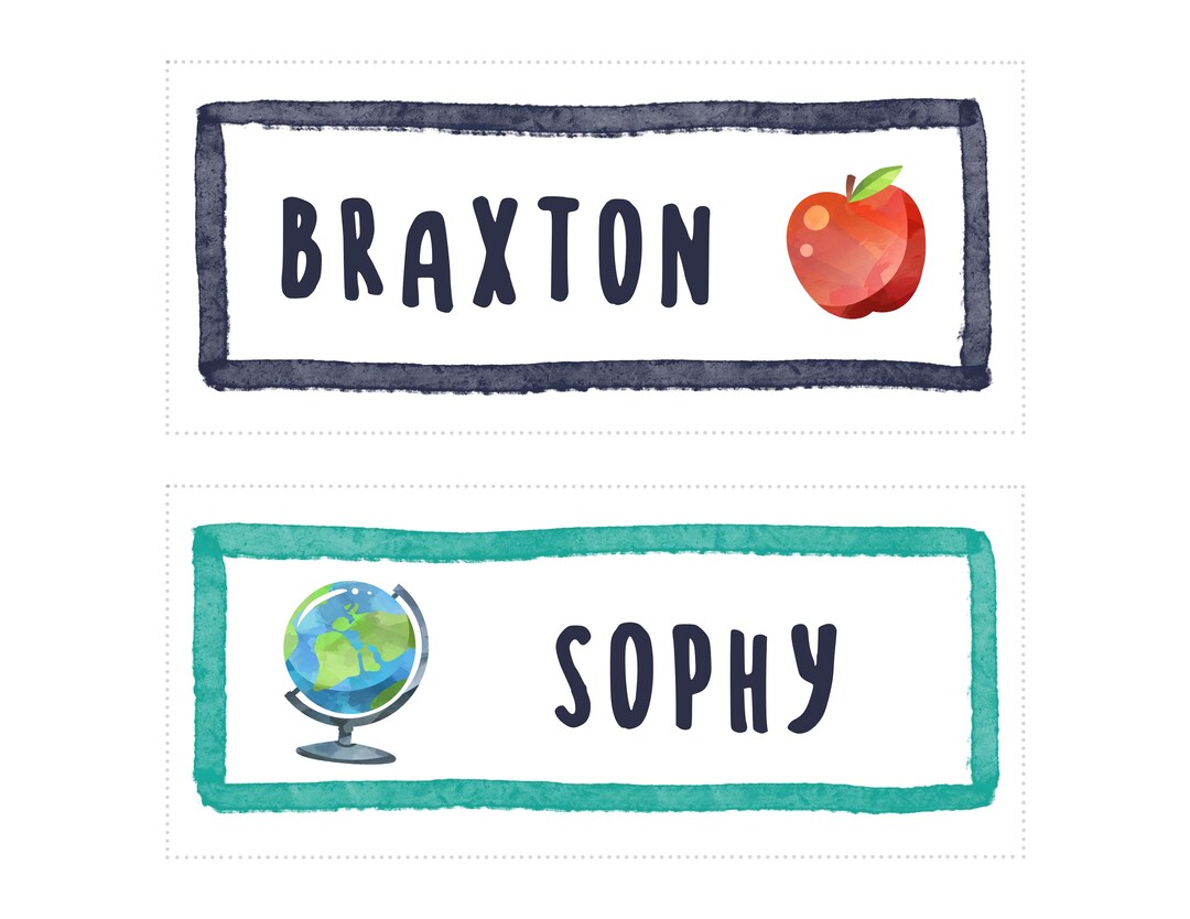 Classroom Cubby Name Tags Editable Labels Watercolor Themed Printable ...