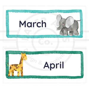 BUNDLE - Safari Calendar Months and Numbers Safari Themed Classroom ...