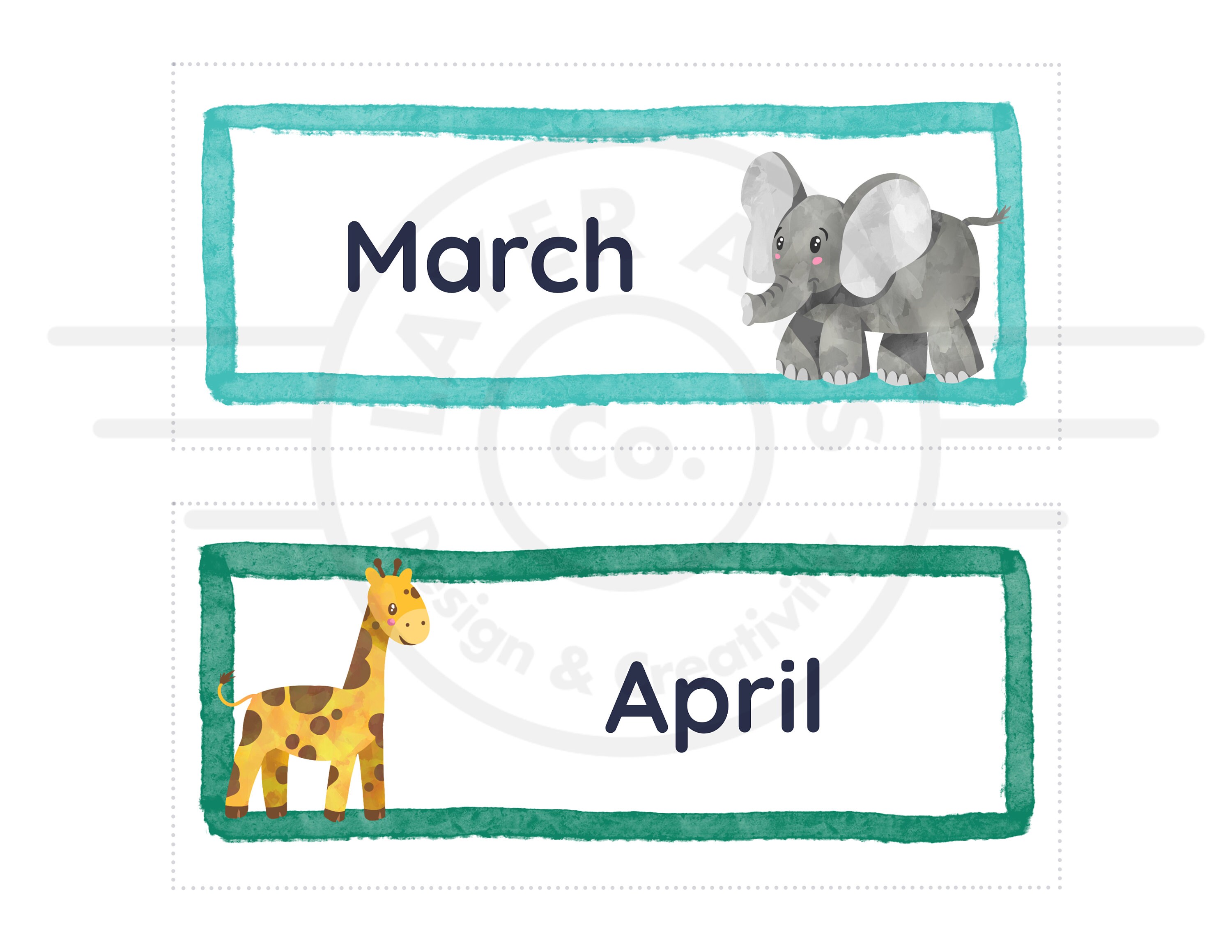 BUNDLE - Safari Calendar Months and Numbers Safari Themed Classroom ...