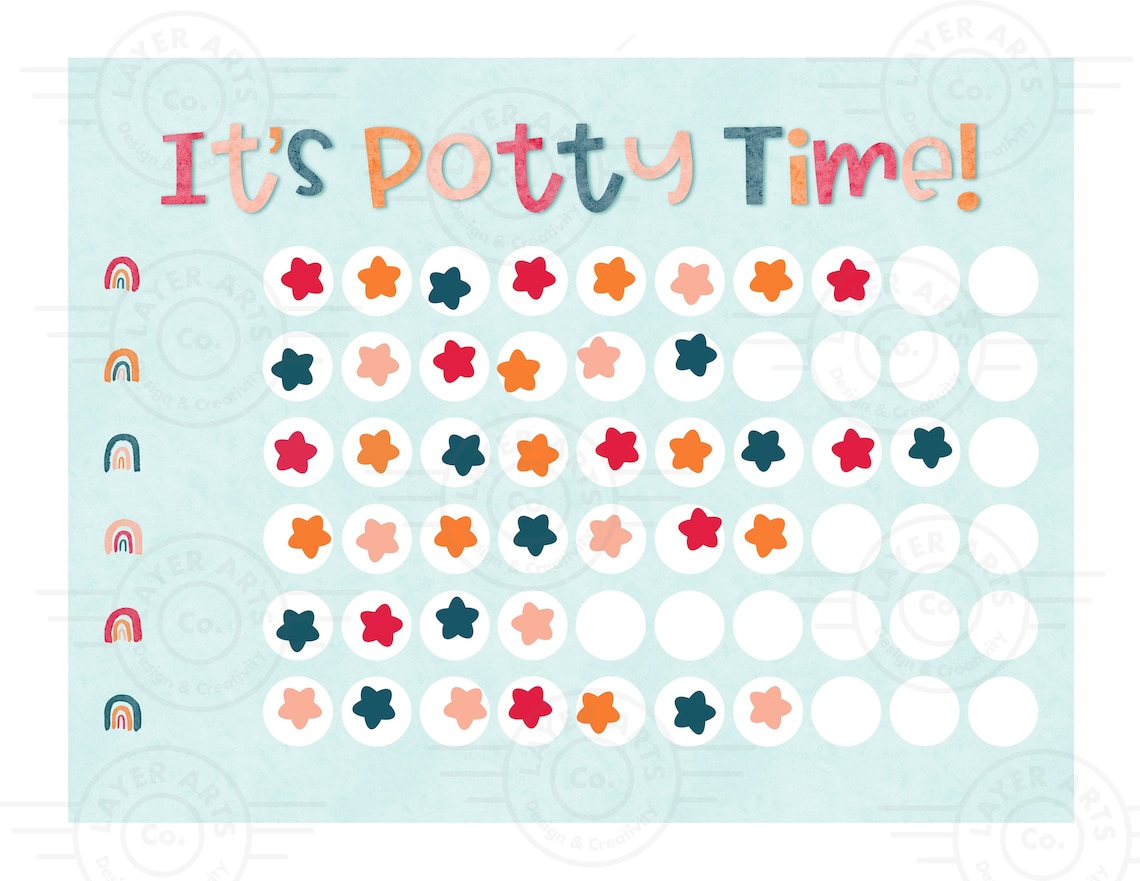 Potty Chart Printable - It’s Potty Time Rainbow Themed Editable ...