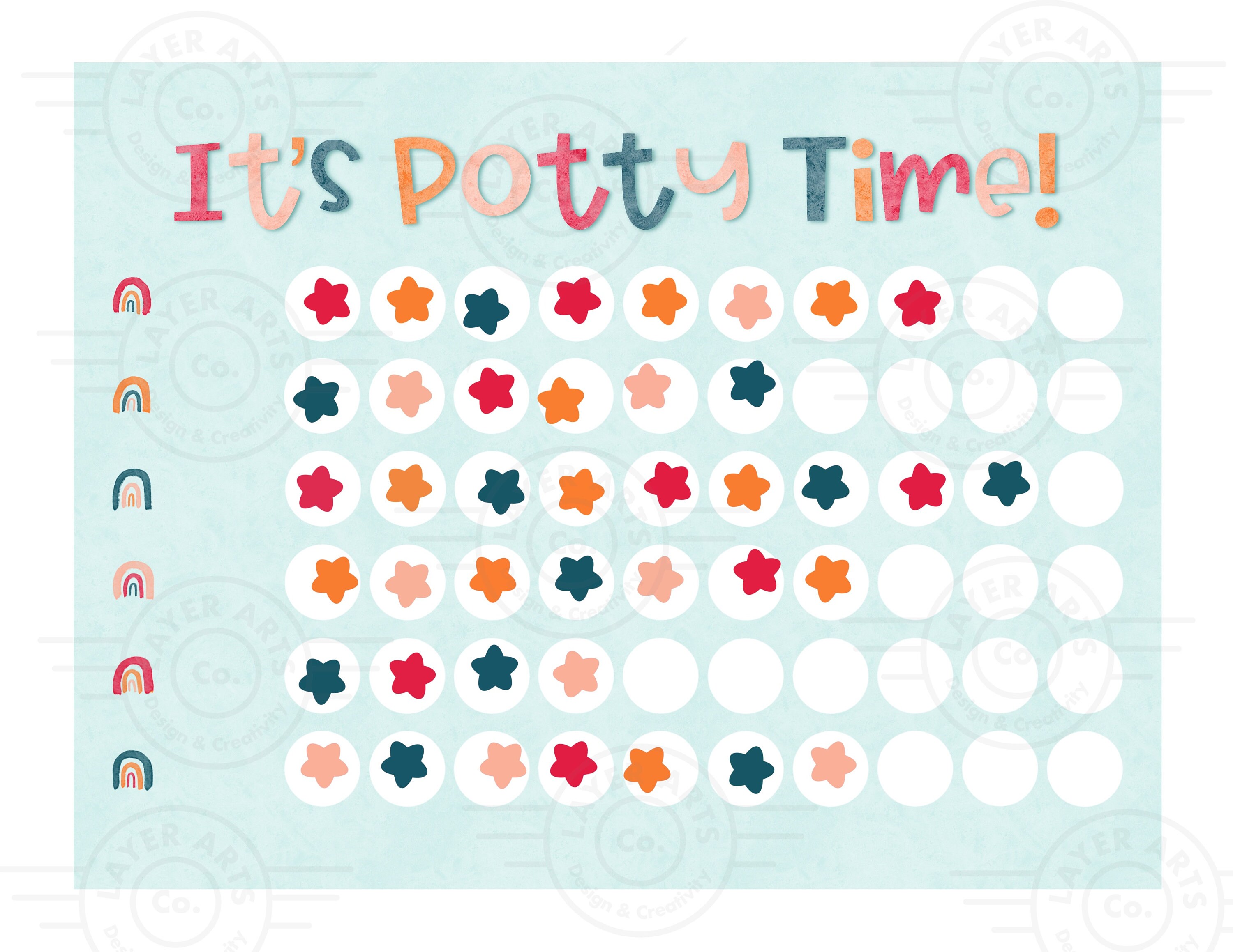 Potty Chart Printable - It’s Potty Time Rainbow Themed Editable ...