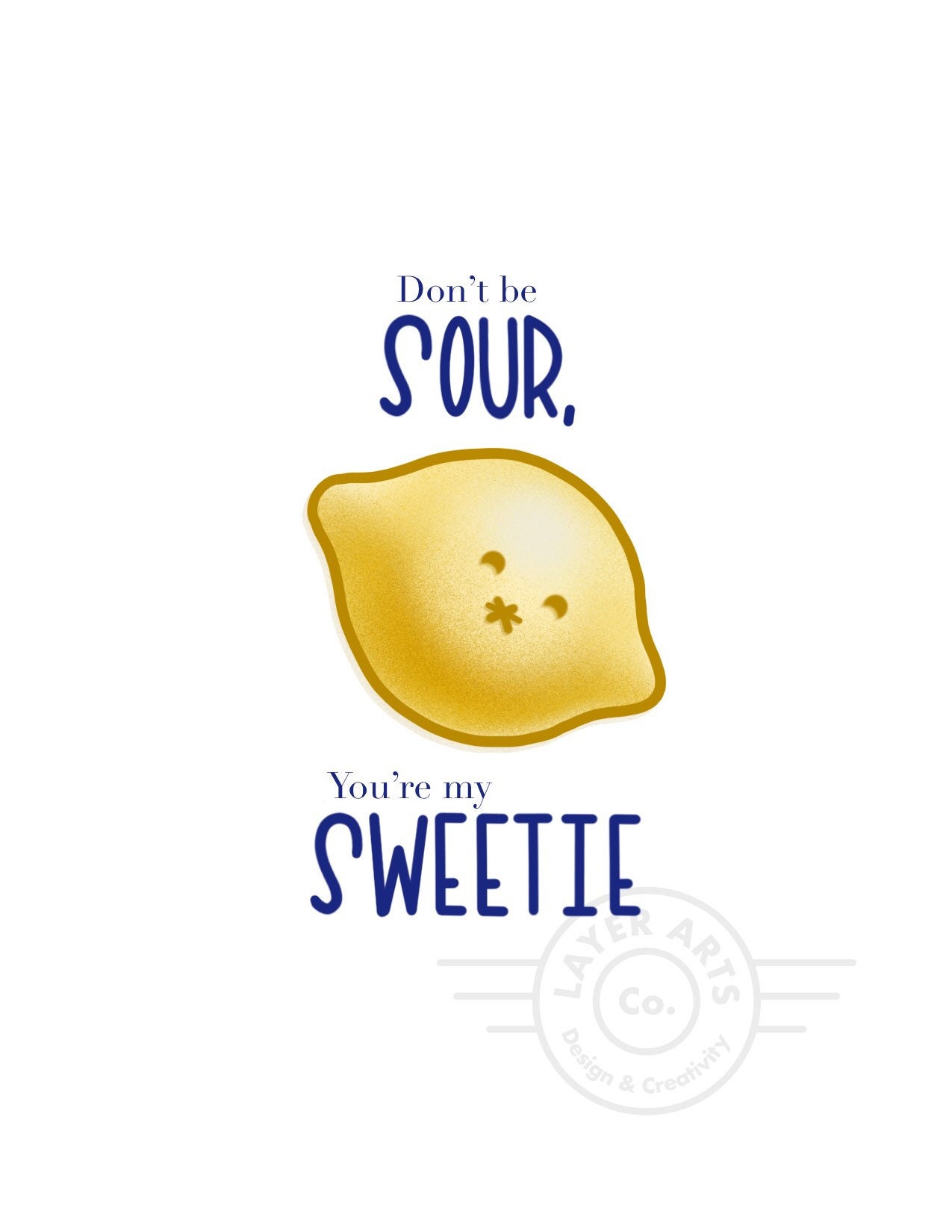 Printable Lemon Greeting Card Food Puns Birthday Card Valentines Day ...